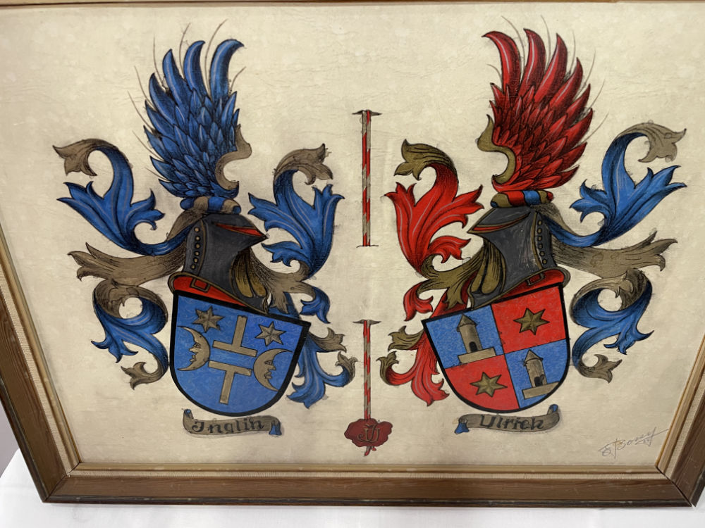 Gemälde des Wappens der Familien Anglin und Ulrich » Arche Noah ...